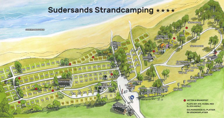 Översikt Strandcampingen - Sudersand Resort - din Camping på Gotland