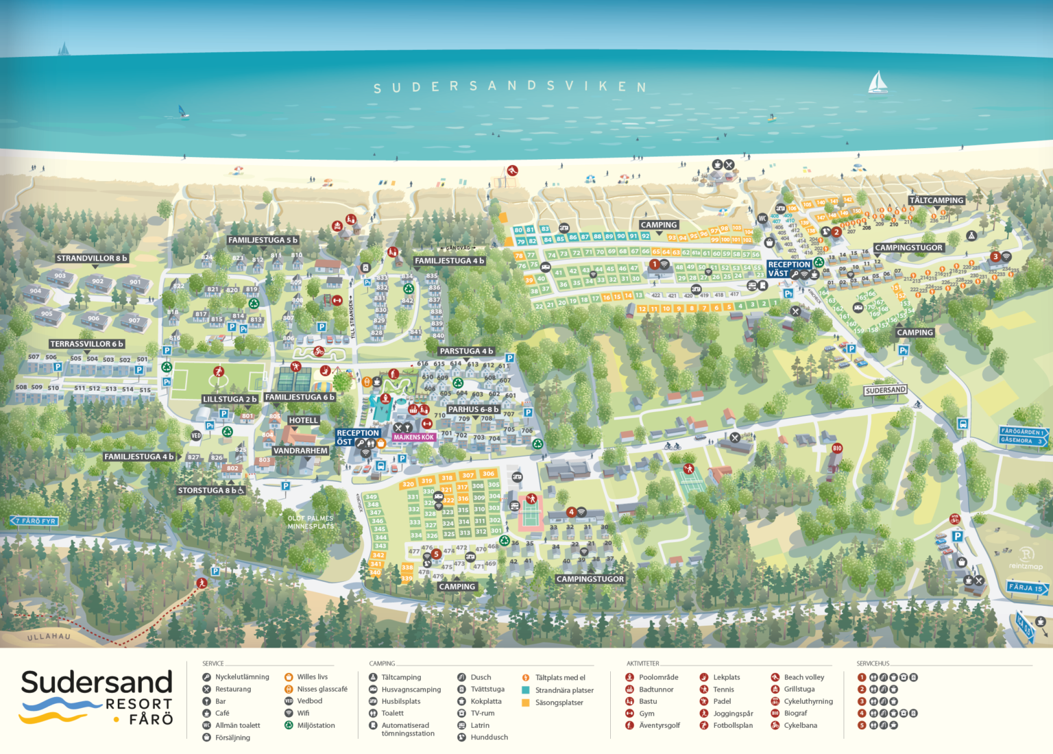 Strandskogens Camping är en del av Sudersand Resort, Gotland
